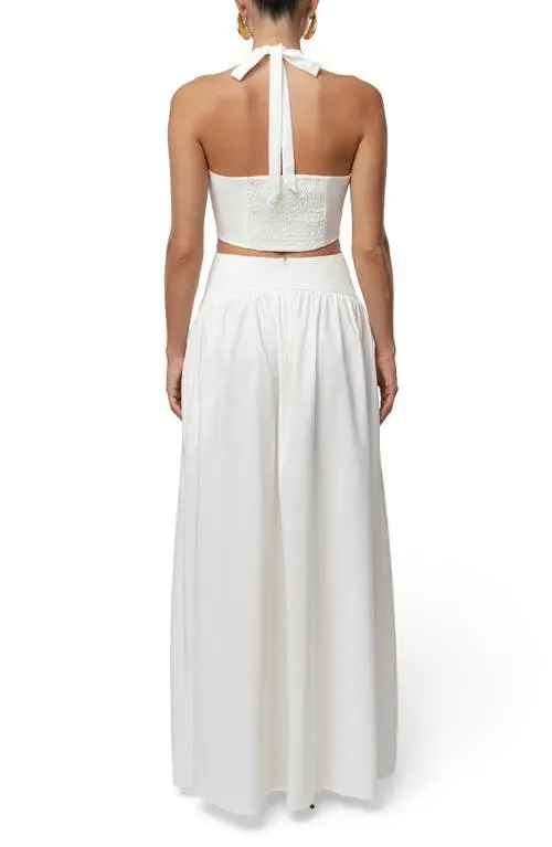 JLUXLABEL Halter Crop Top & Maxi Skirt Set - Ivory