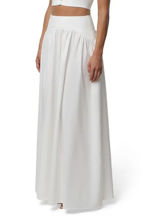 JLUXLABEL Halter Crop Top & Maxi Skirt Set - Ivory