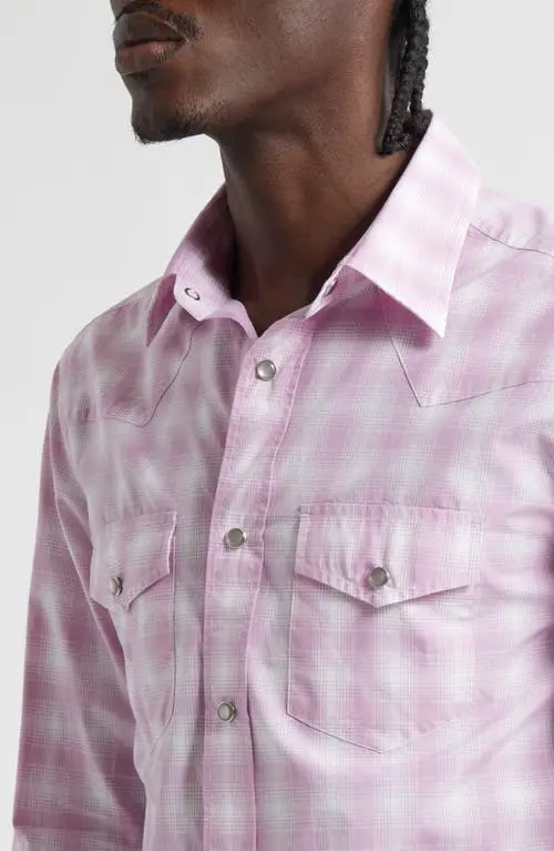 TOM FORD Slim Fit Check Western Shirt - White/pink