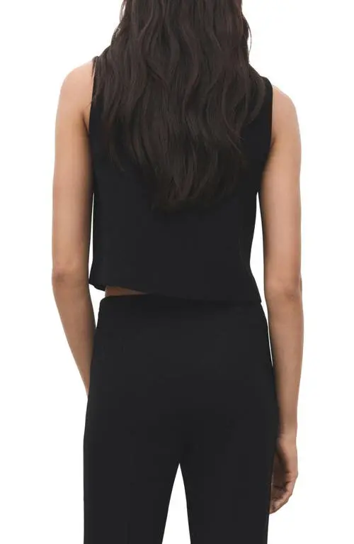 Mango Round Neck Sleeveless Suiting Top