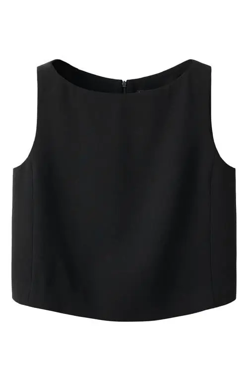 Mango Round Neck Sleeveless Suiting Top