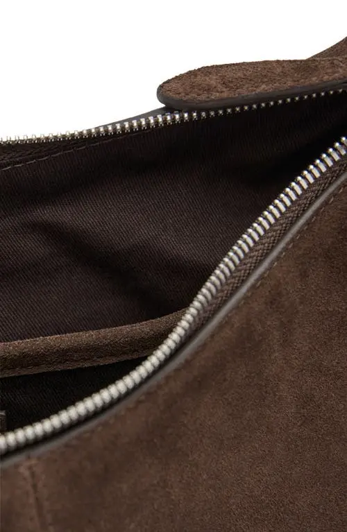 Mango Stitched Suede Shoulder Bag