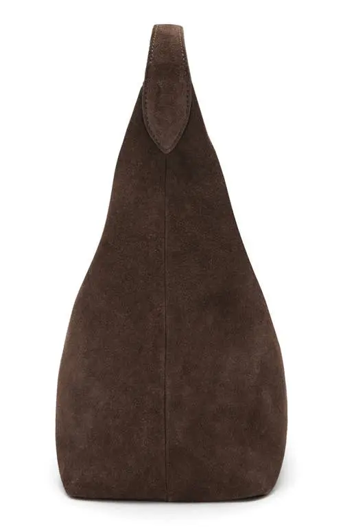 Mango Stitched Suede Shoulder Bag