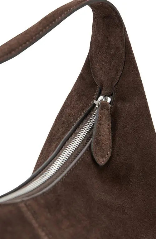 Mango Stitched Suede Shoulder Bag