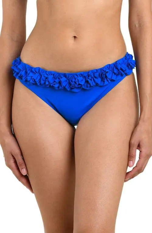 La Blanca Island Goddess Ruffle Bikini Bottom - Lapis