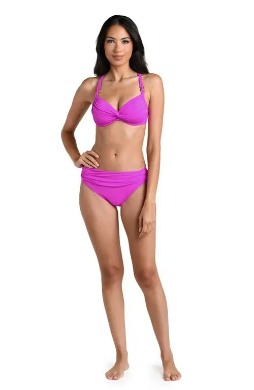 La Blanca Island Twist Front Underwire Bikini Top - Violet