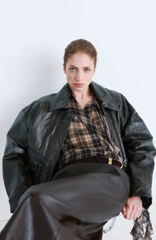 Mango Scott Plaid Pussy-bow Top