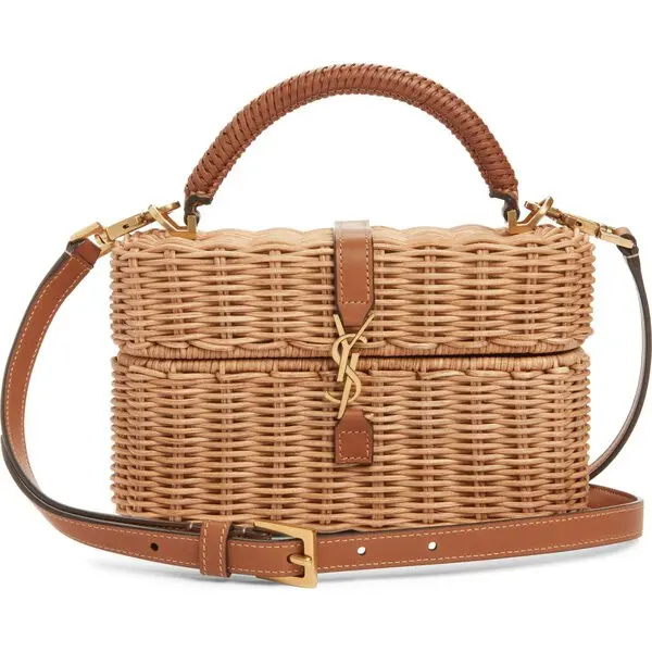 Saint Laurent Gaby Wicker Vanity Bag