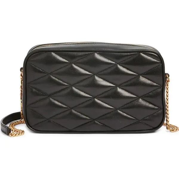 Saint Laurent Gaby Diamond Quilted Leather Camera Bag - Noir