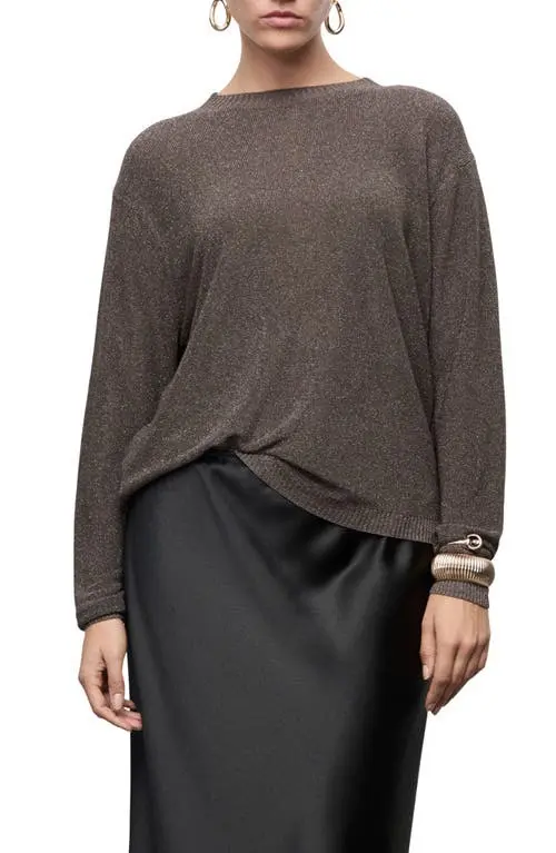 Mango Sparkle Fine Knit Sweater - Chocolate