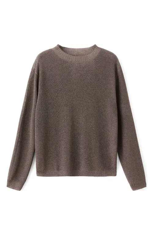 Mango Sparkle Fine Knit Sweater - Chocolate
