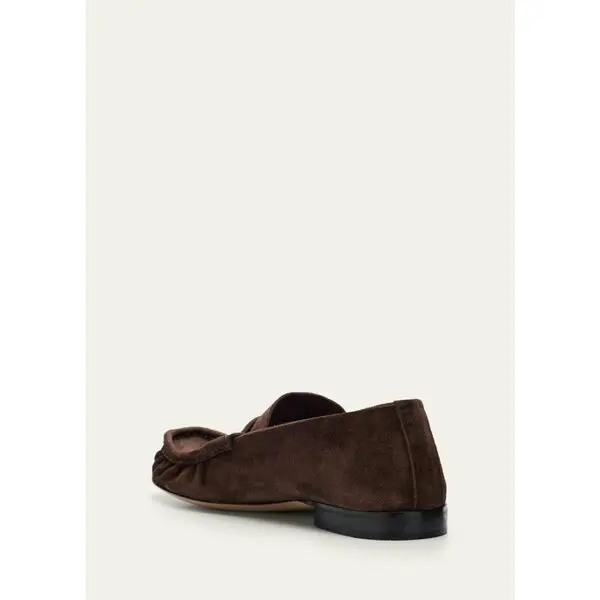 THE ROW Soft Suede Moccasin Loafers