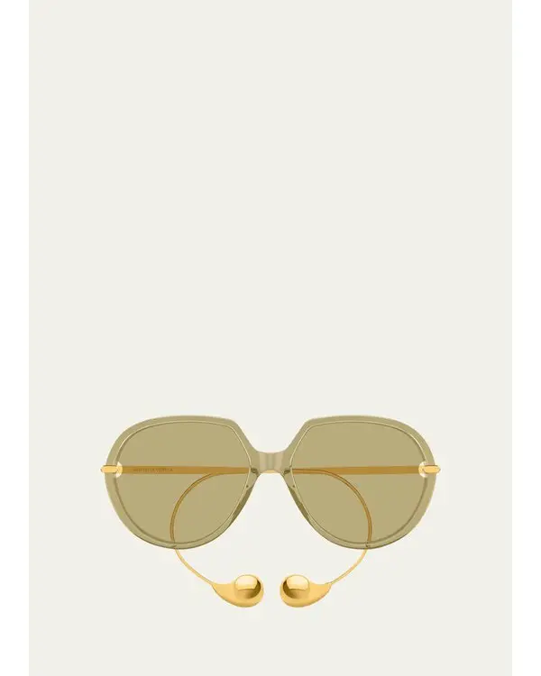 Bottega Veneta 60mm Round Sunglasses