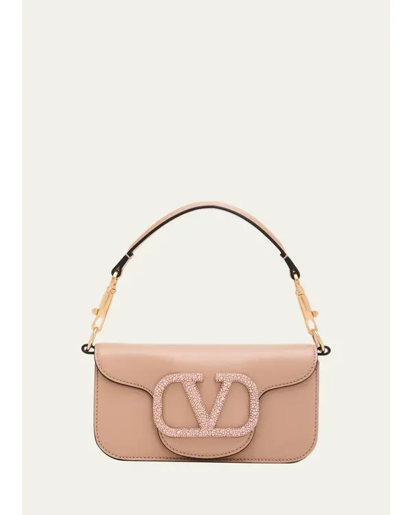 Valentino Garavani Loco Small Shoulder Bag With Jewel Vlogo - Rose