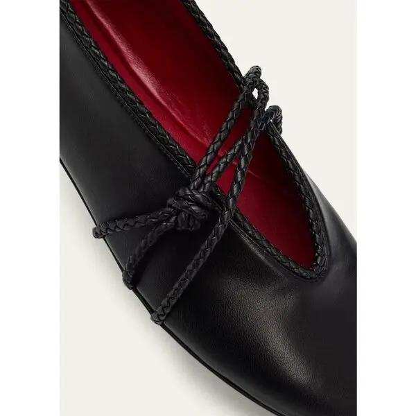 Bottega Veneta Leather Ballerina Flats - Nero