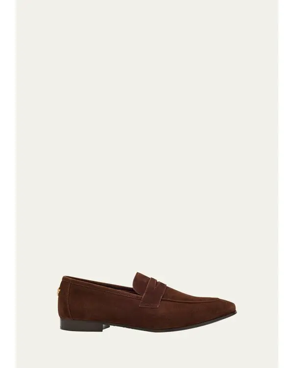 BOUGEOTTE Suede Penny Loafers - Espresso
