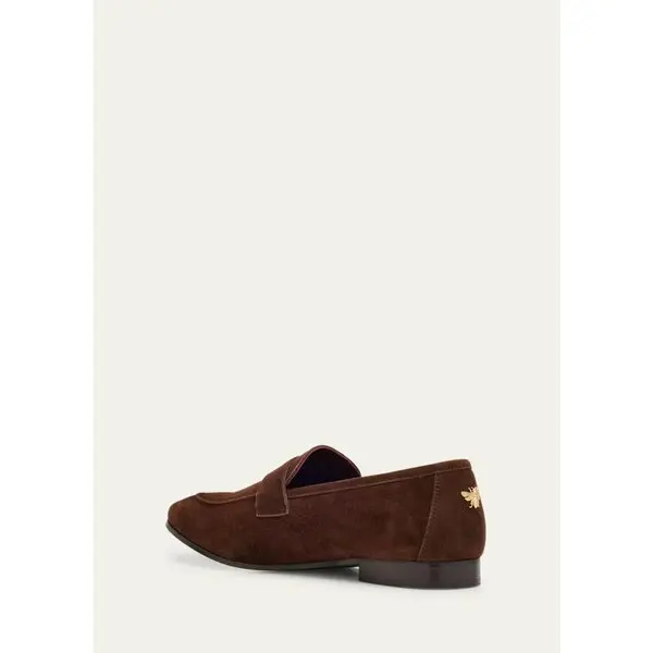 BOUGEOTTE Suede Penny Loafers - Espresso