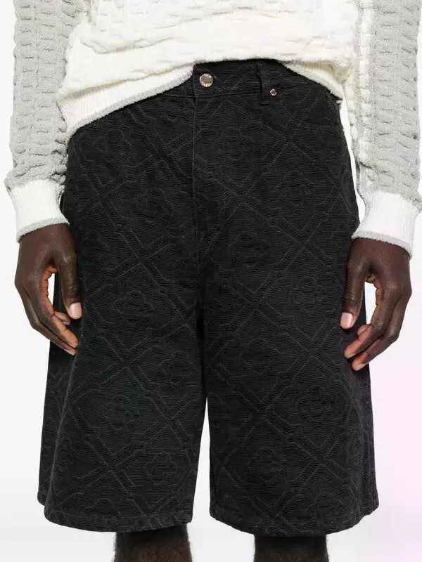 Casablanca Laser Monogram Denim Shorts