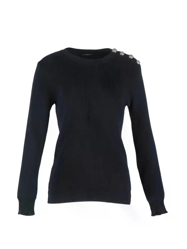 Balmain Button Detail Knit Sweater - Blue