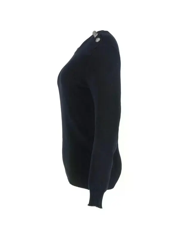 Balmain Button Detail Knit Sweater - Blue