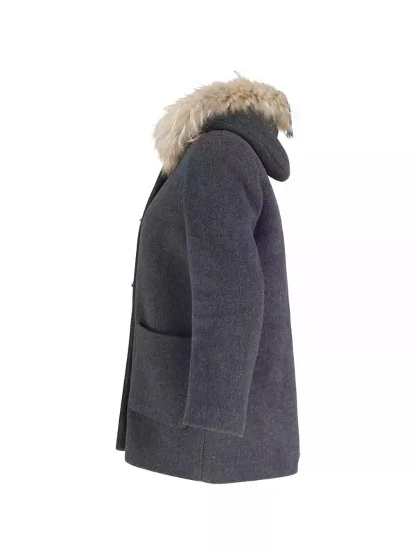 Sandro Hooded Fur-trimmed Coat