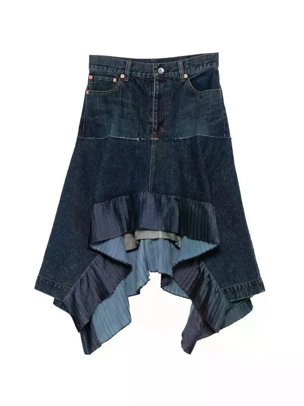Sacai Asymmetric Denim Skirt - Blue