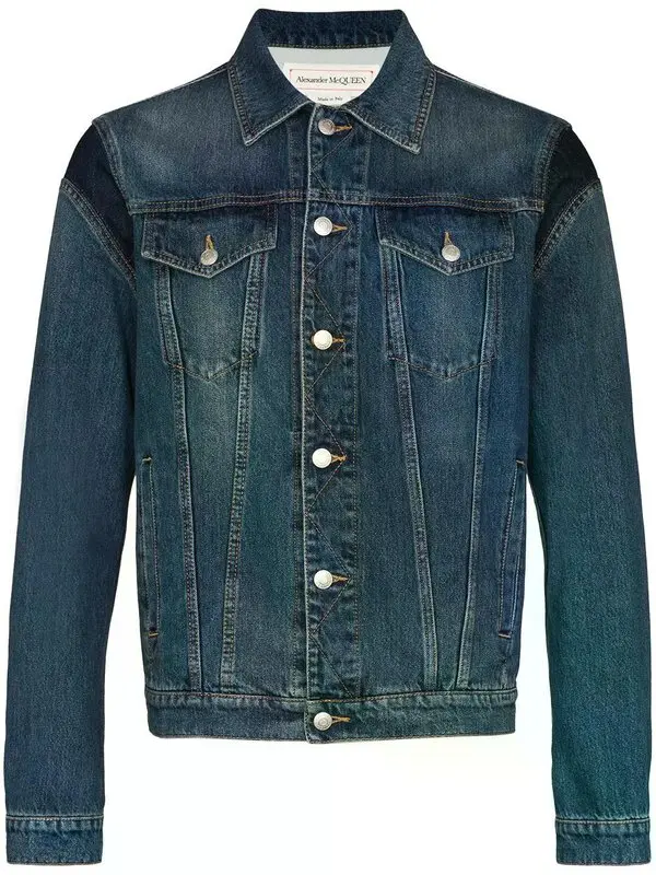 Alexander McQueen Logo-embossed Denim Trucker Jacket