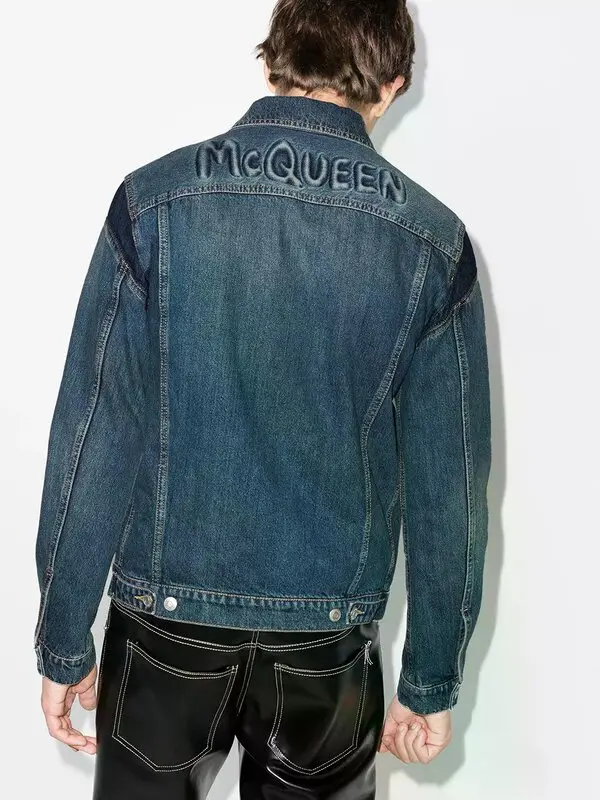 Alexander McQueen Logo-embossed Denim Trucker Jacket