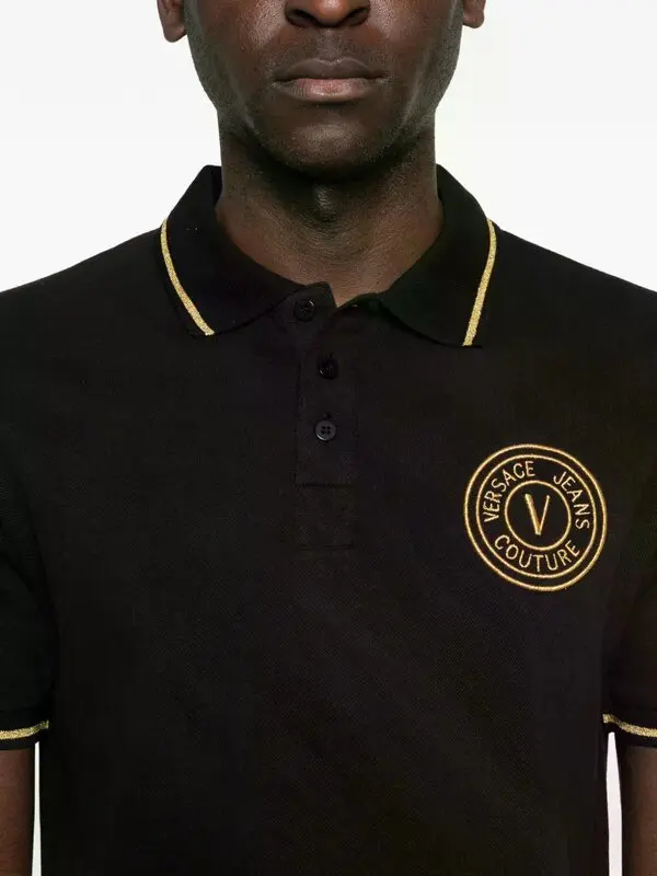 Versace Logo-appliqué Polo Shirt