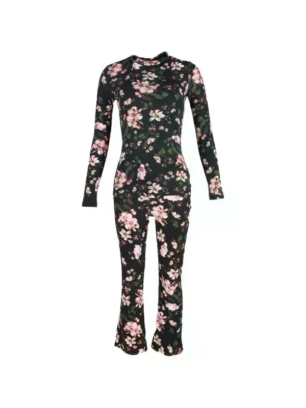 Erdem Floral-print Trousers Set - Black