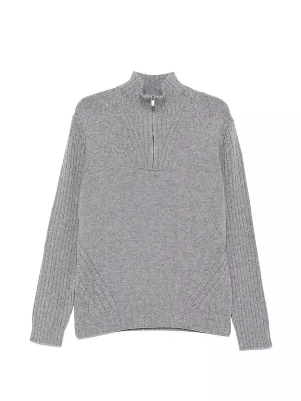 Corneliani Half-zip Ribbed Knit Sweater