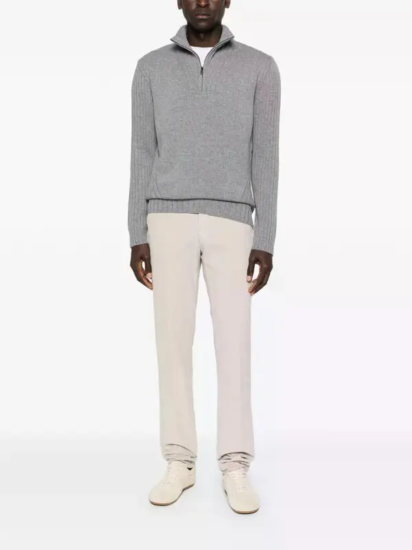Corneliani Half-zip Ribbed Knit Sweater