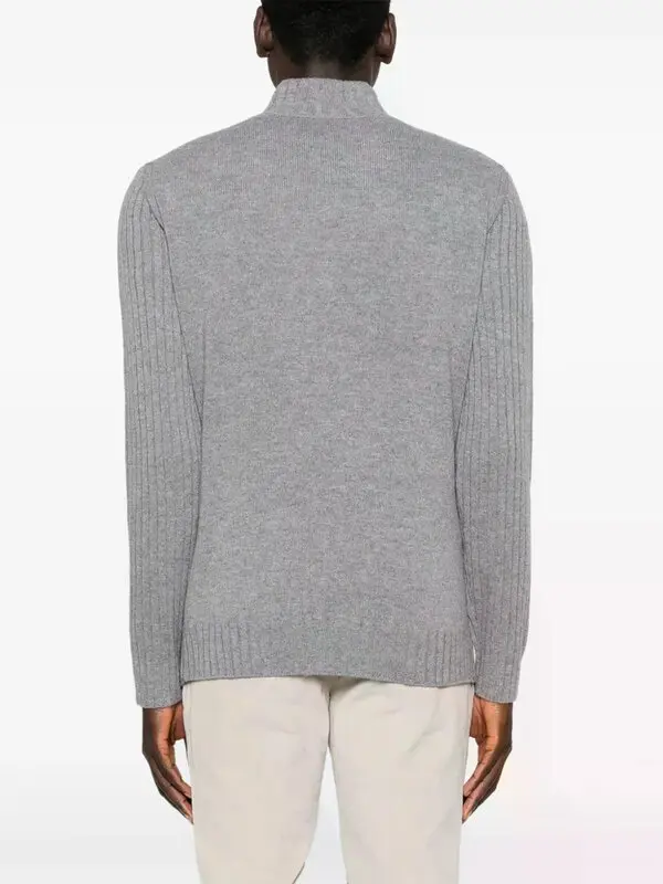 Corneliani Half-zip Ribbed Knit Sweater