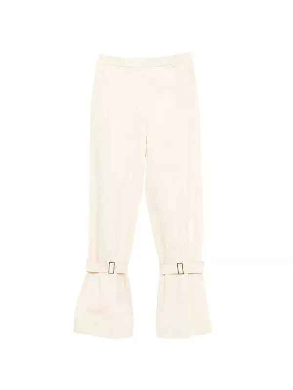 Patrizia Pepe Strap Cotton Trousers - Neutrals