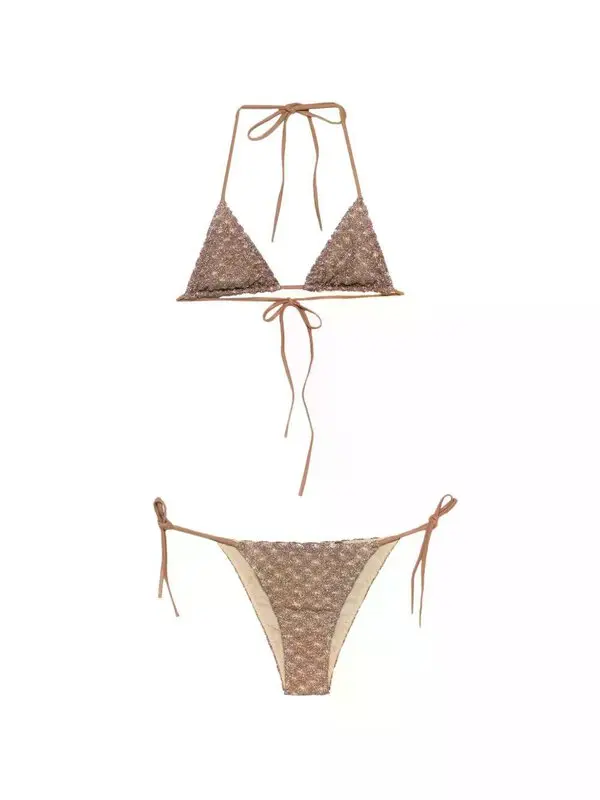 Missoni Embellished Triangle Bikini - Brown