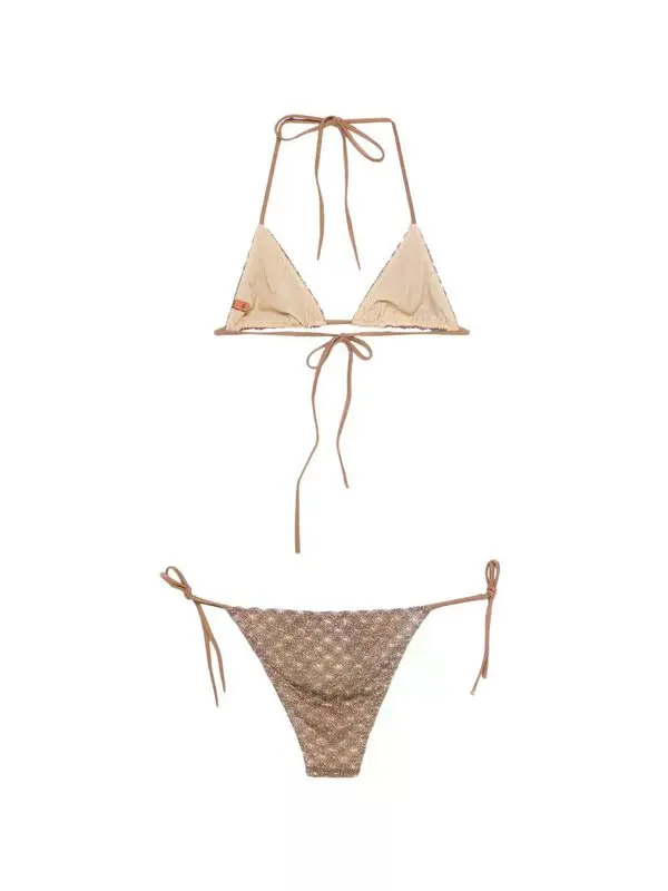 Missoni Embellished Triangle Bikini - Brown
