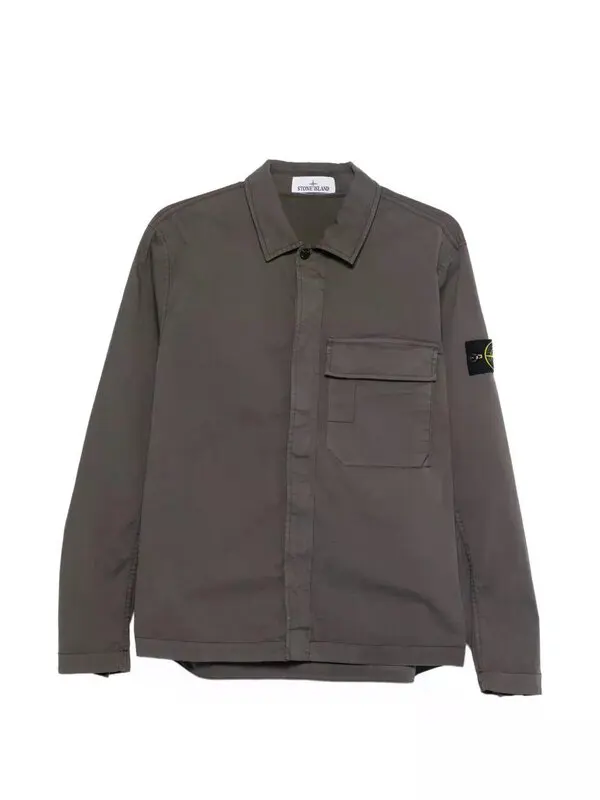 Stone Island Logo Patch Shirt Jacket - Grey