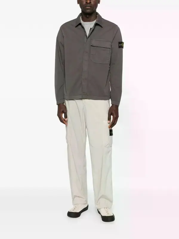 Stone Island Logo Patch Shirt Jacket - Grey