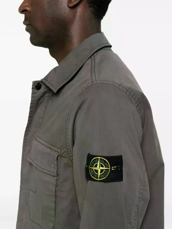 Stone Island Logo Patch Shirt Jacket - Grey