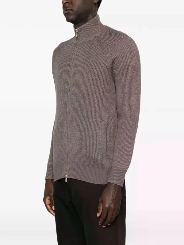 Brunello Cucinelli Ribbed Knit Zip Cardigan