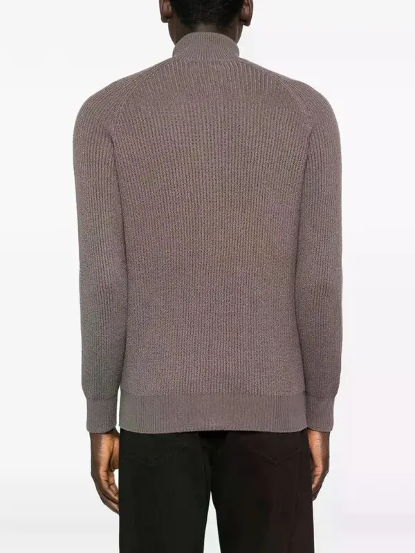 Brunello Cucinelli Ribbed Knit Zip Cardigan