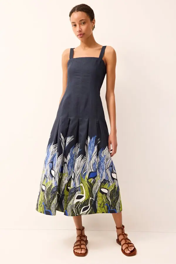 MARIE OLIVER Dixon Printed Linen-blend Dress