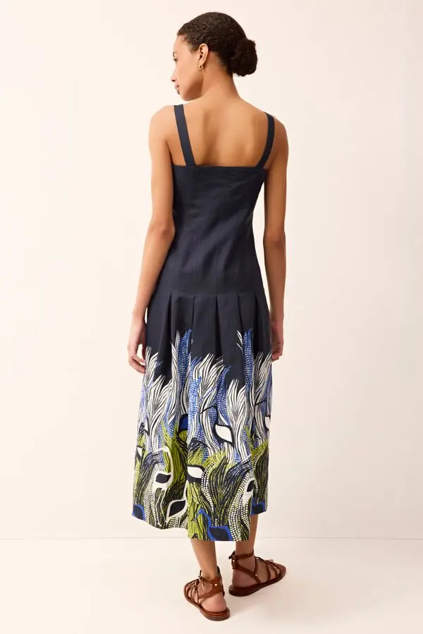 MARIE OLIVER Dixon Printed Linen-blend Dress