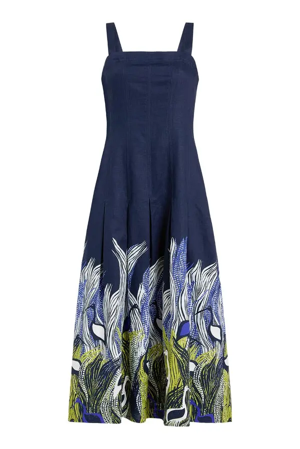 MARIE OLIVER Dixon Printed Linen-blend Dress