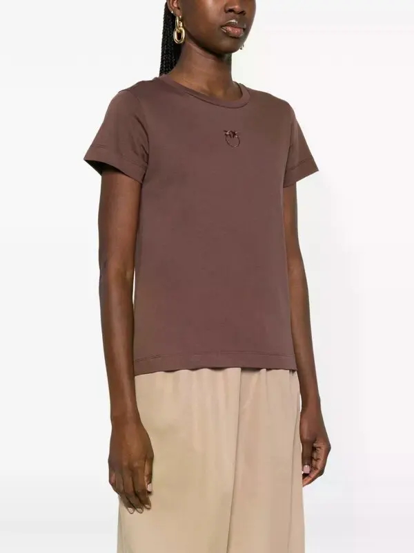 Pinko Logo Embroidered Cotton T-shirt