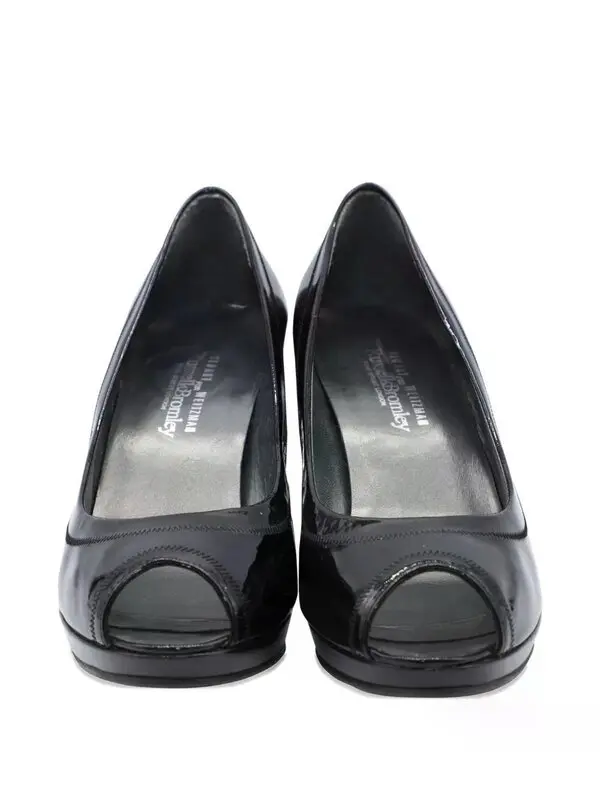 STUART WEITZMAN X Russel Bromley Peep-toe Patent Leather Pumps