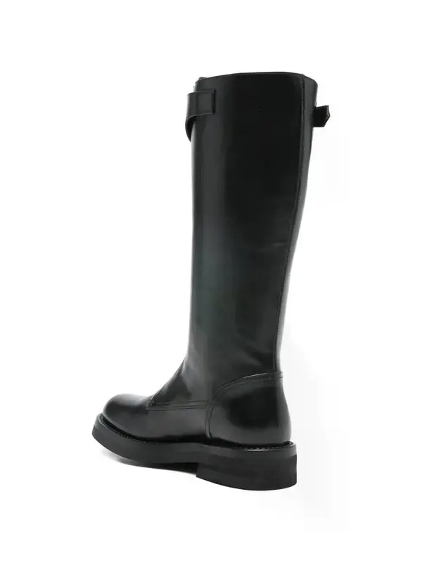 Alexander McQueen Countryside Buckle Leather Knee Boots