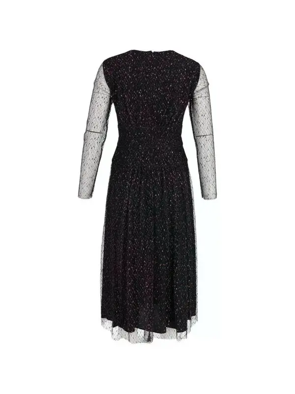 Escada Sheer Sleeve Midi Dress