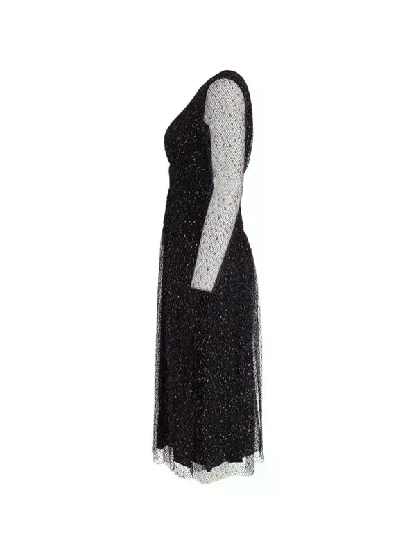Escada Sheer Sleeve Midi Dress