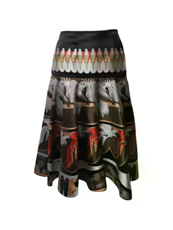 Fendi Parrot Print Midi Skirt